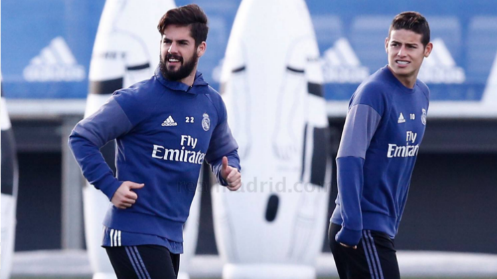 James Rodriguez and Isco return to training | MARCA in English