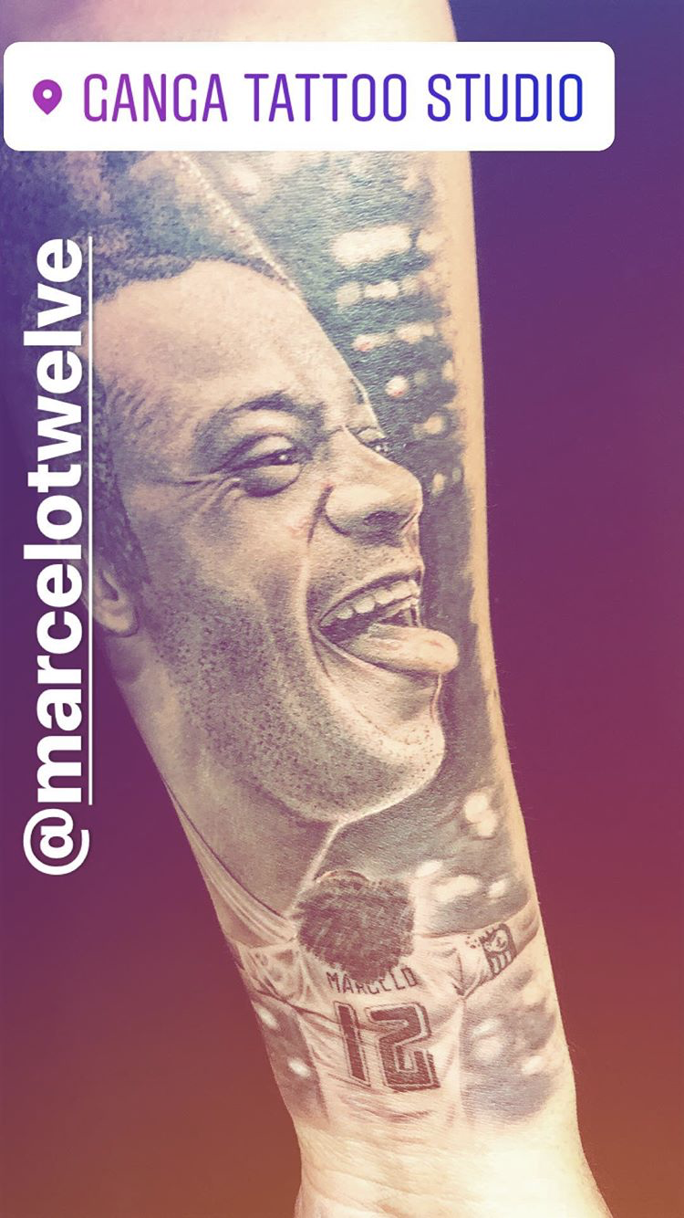 LaLiga - Real Madrid: Marcelo meets a fan with tattoo of the Real ...