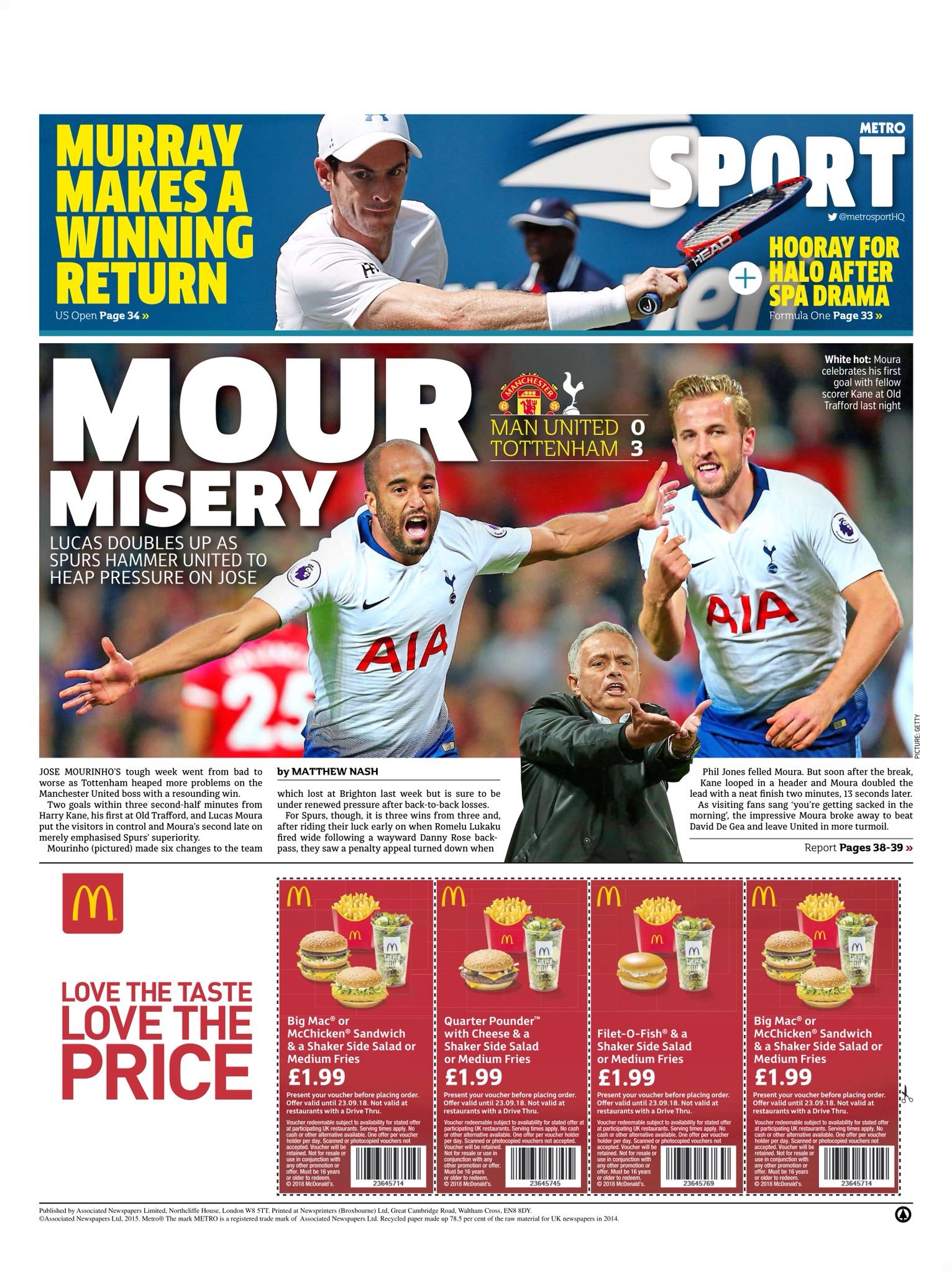 Tuesday's headlines lead with Mourinho and Mariano - Foto 11 de 12 ...