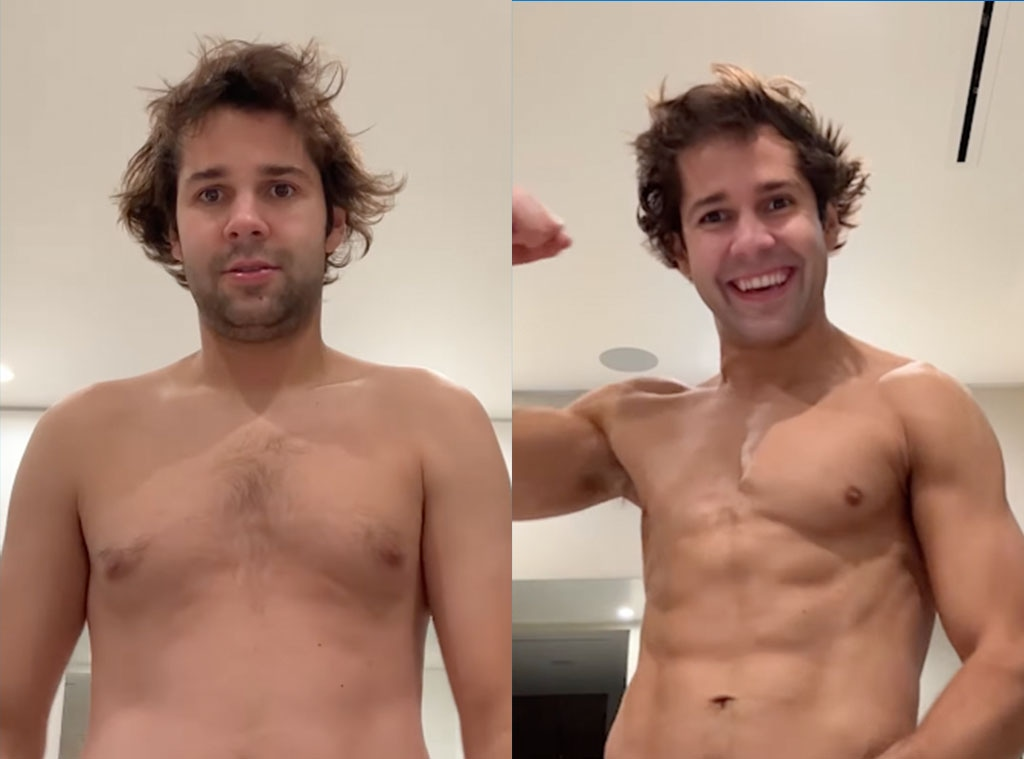 David Dobrik shows off his muscular mutation in a year: the first ...