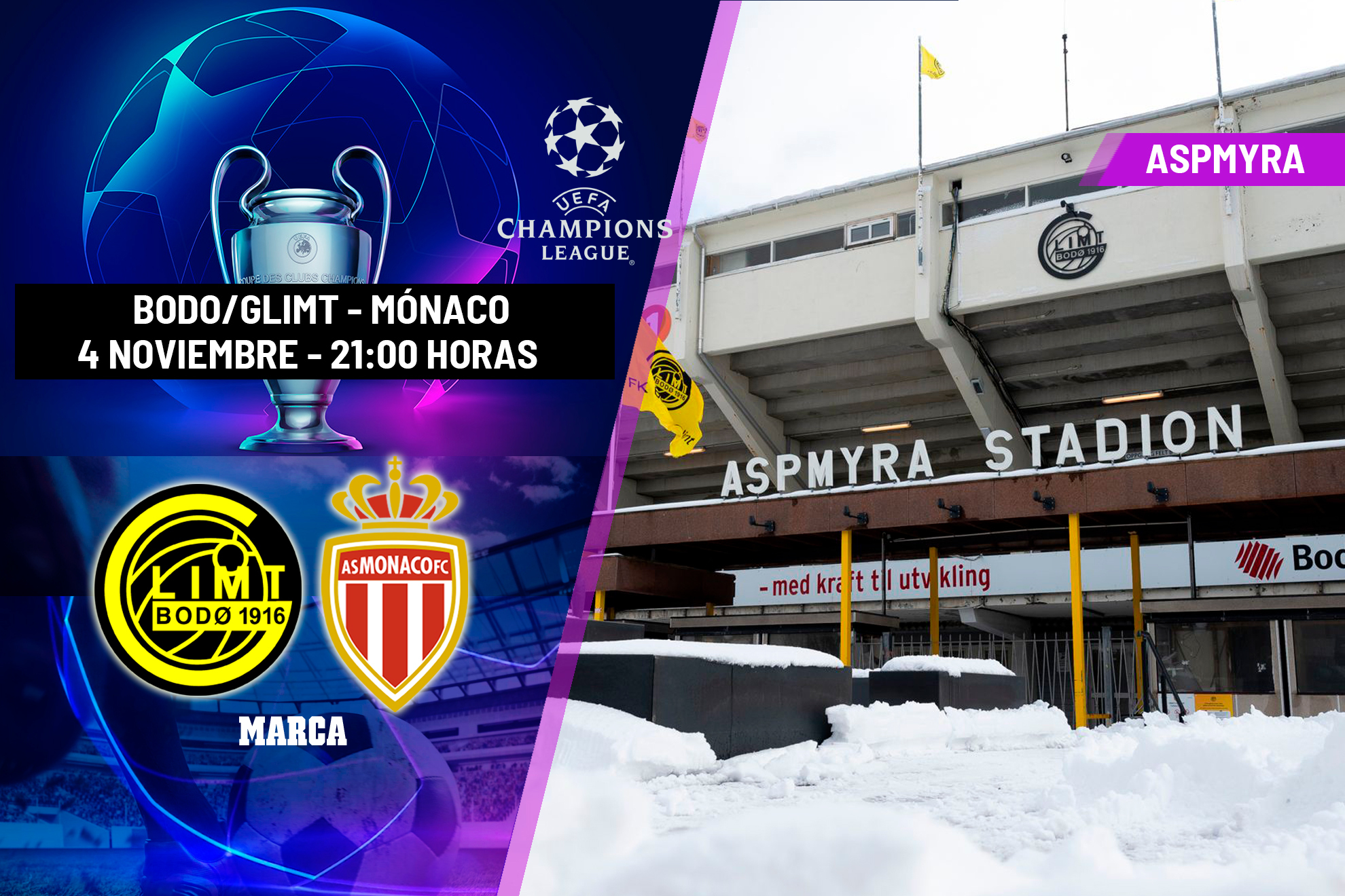 Bodø/Glimt - Mónaco en directo | Champions League hoy en vivo