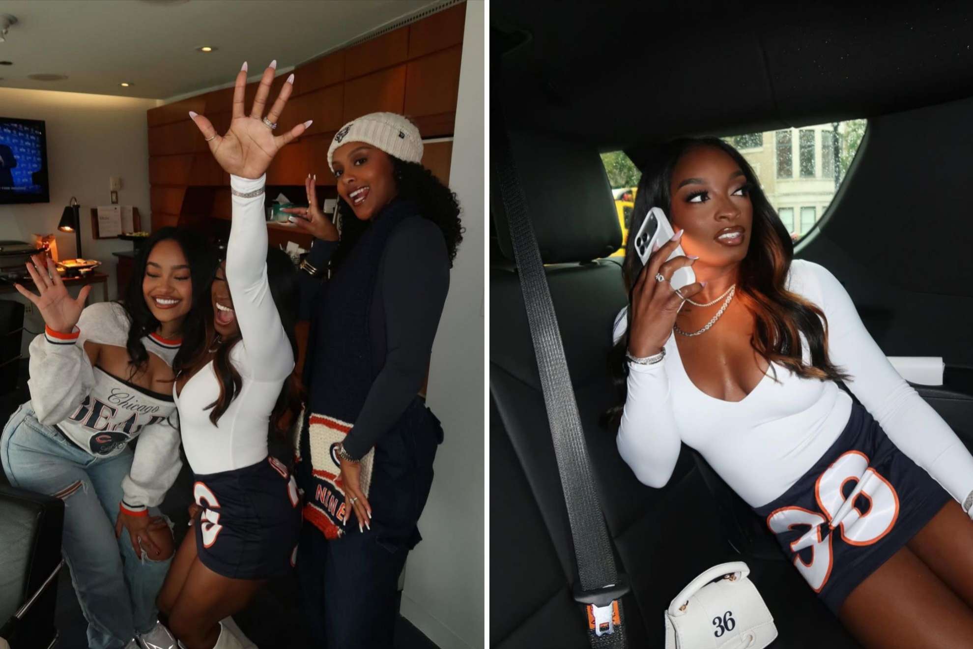 Simone Biles brings the heat in a mini skirt as she joins the Bears ...