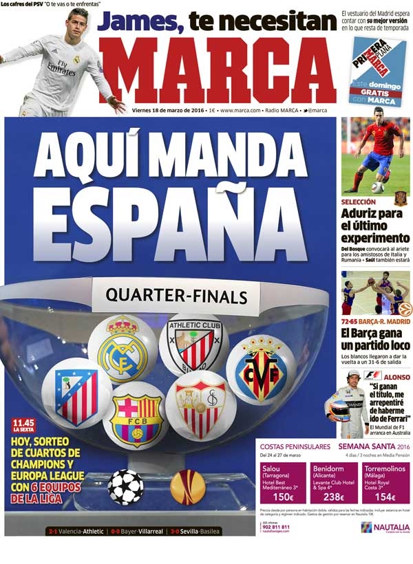Portada de Marca del día 18/03/2016